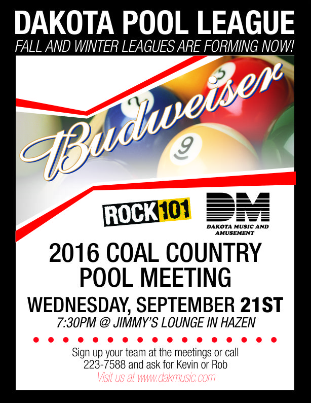 Pool Tournaments/Events | Dakota Music and Amusement
